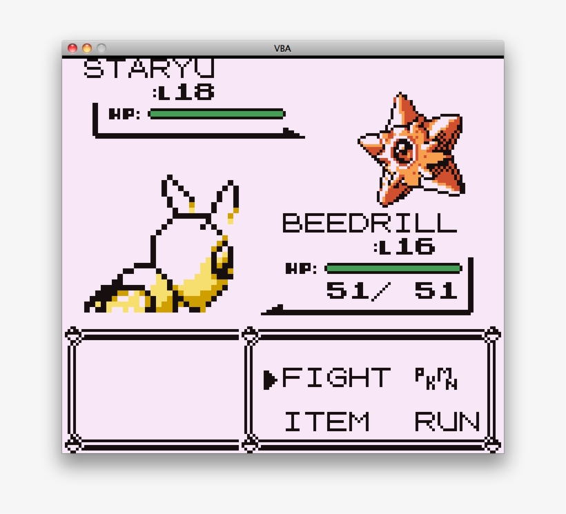 Beedrill Defeats Staryu - Pokémon Red Version Reproduction Nintendo ...