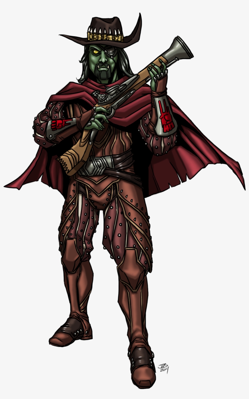 Half Orc Barbarian Falchion