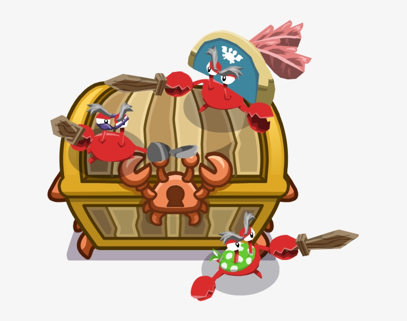 Pirate Crabs On Chest - Crab Club Penguin Island Transparent PNG ...