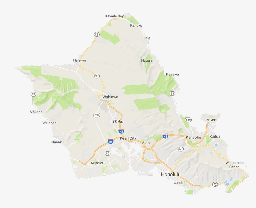 Oahu Map Transparent PNG - 800x618 - Free Download on NicePNG