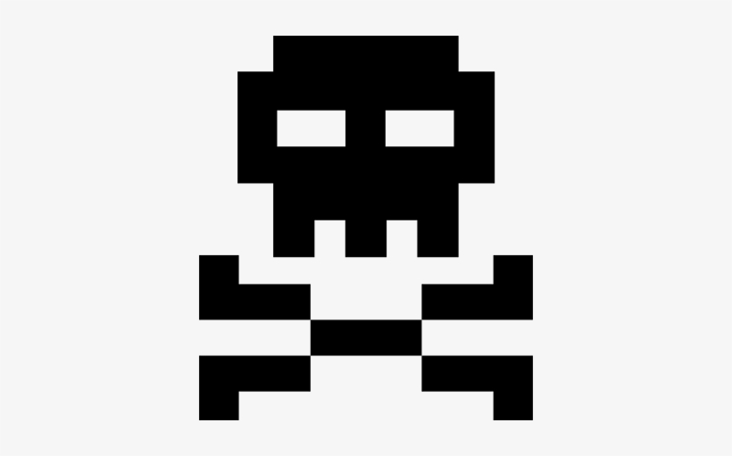 Pixel Skull And Bones Wall Sticker - Calavera Pixel Transparent PNG ...