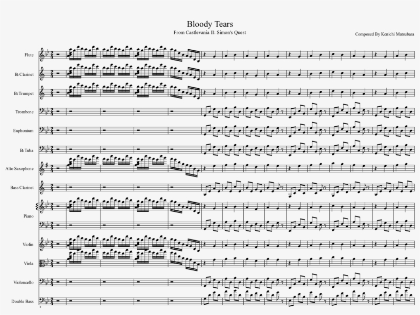Bloody Tears Sheet Music Composed By Composed By Kenichi - Document ...