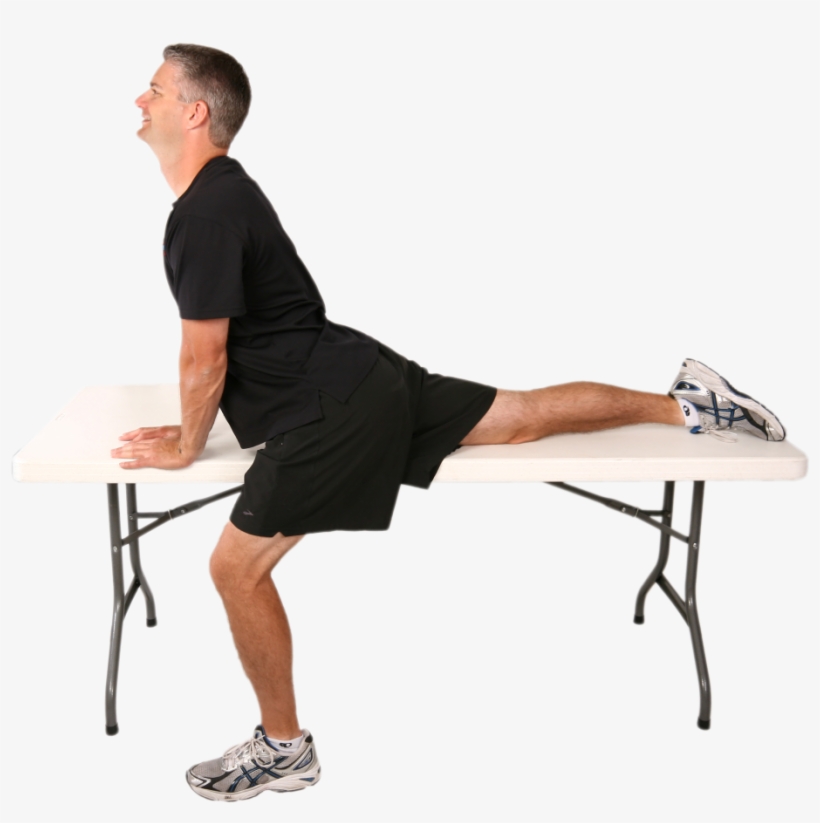 Do's And Don'ts Of Stretching - Hip Flexor Stretch On Table Transparent ...