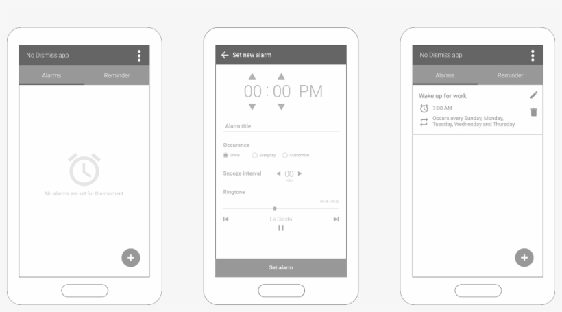 Alarm/reminder Mobile App Wireframes - Reminder Ux Mobile App ...