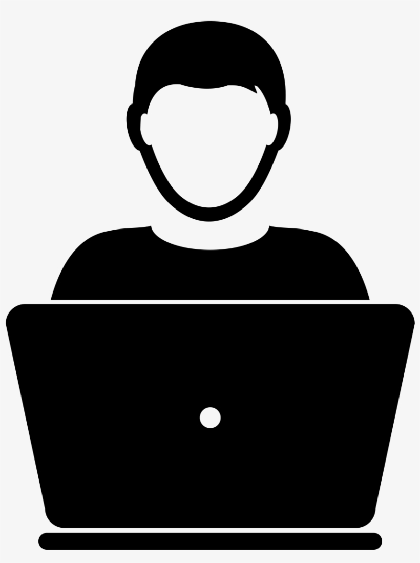 Download On-button - Human With Computer Icon - HD Transparent PNG ...