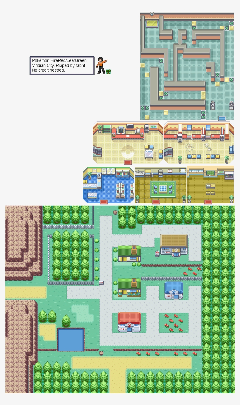 Pokémon Firered / Leafgreen - Viridian City Pokemon Pixel Art ...