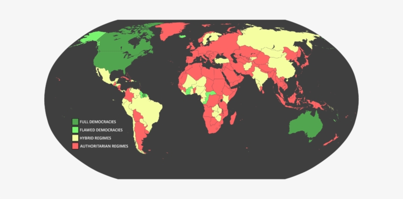 Democracy Index Map - Central America On The World Transparent PNG ...