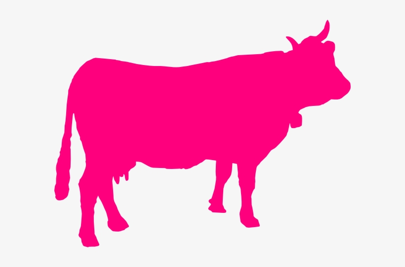 Pink Cattle Silhouette Clip Art - Pink Cow Silhouette Transparent PNG ...