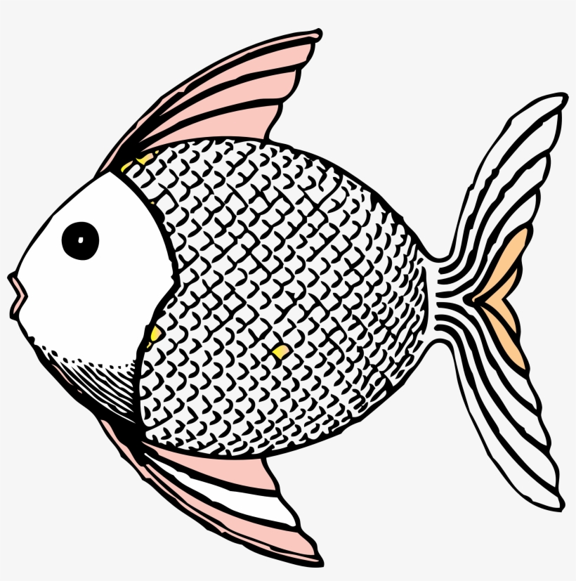 Fish Clip Art Black - Scaly Fish Clipart Black And White Transparent ...