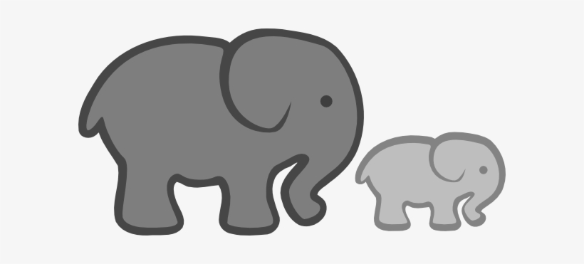 Gray And Pink Elephant Clipart
