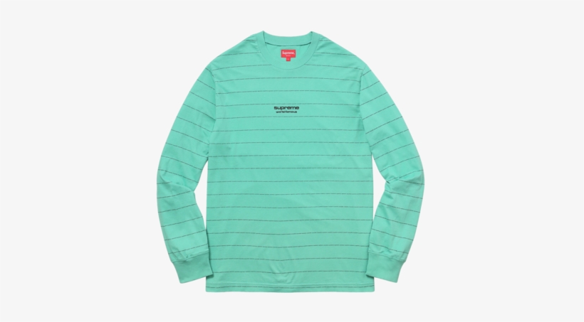 Supreme Logo Stripe Long Sleeve Green - Supreme Transparent PNG ...