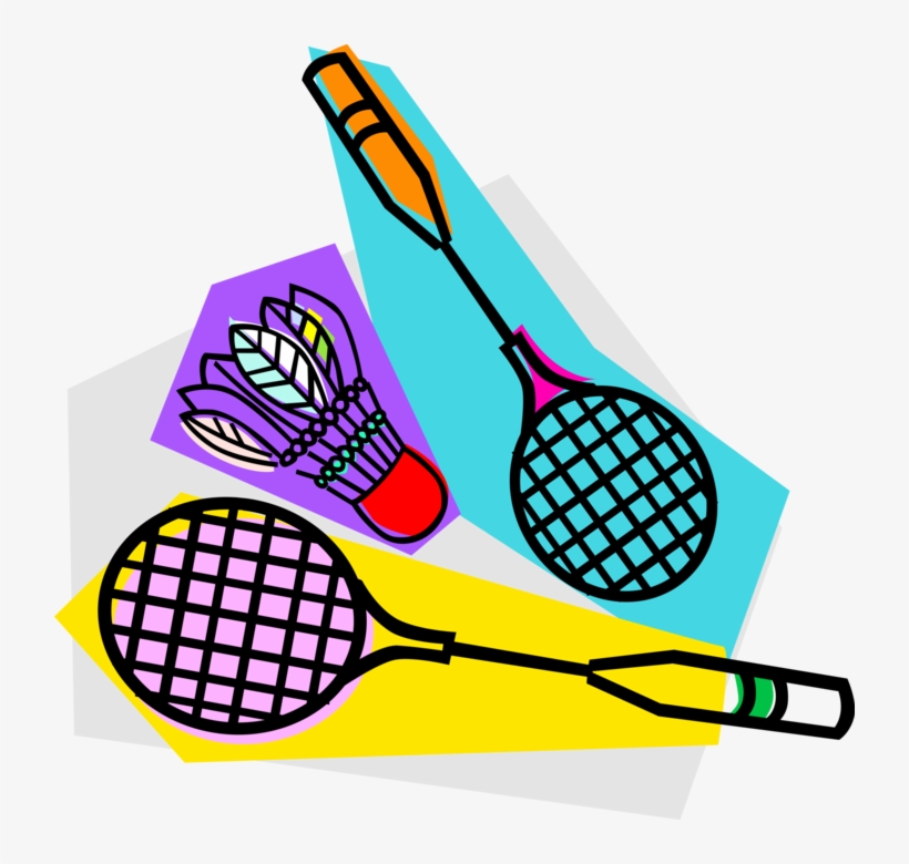 Badminton Rackets And Birdie Royalty Free Vector Clip - Hagia Sophia ...