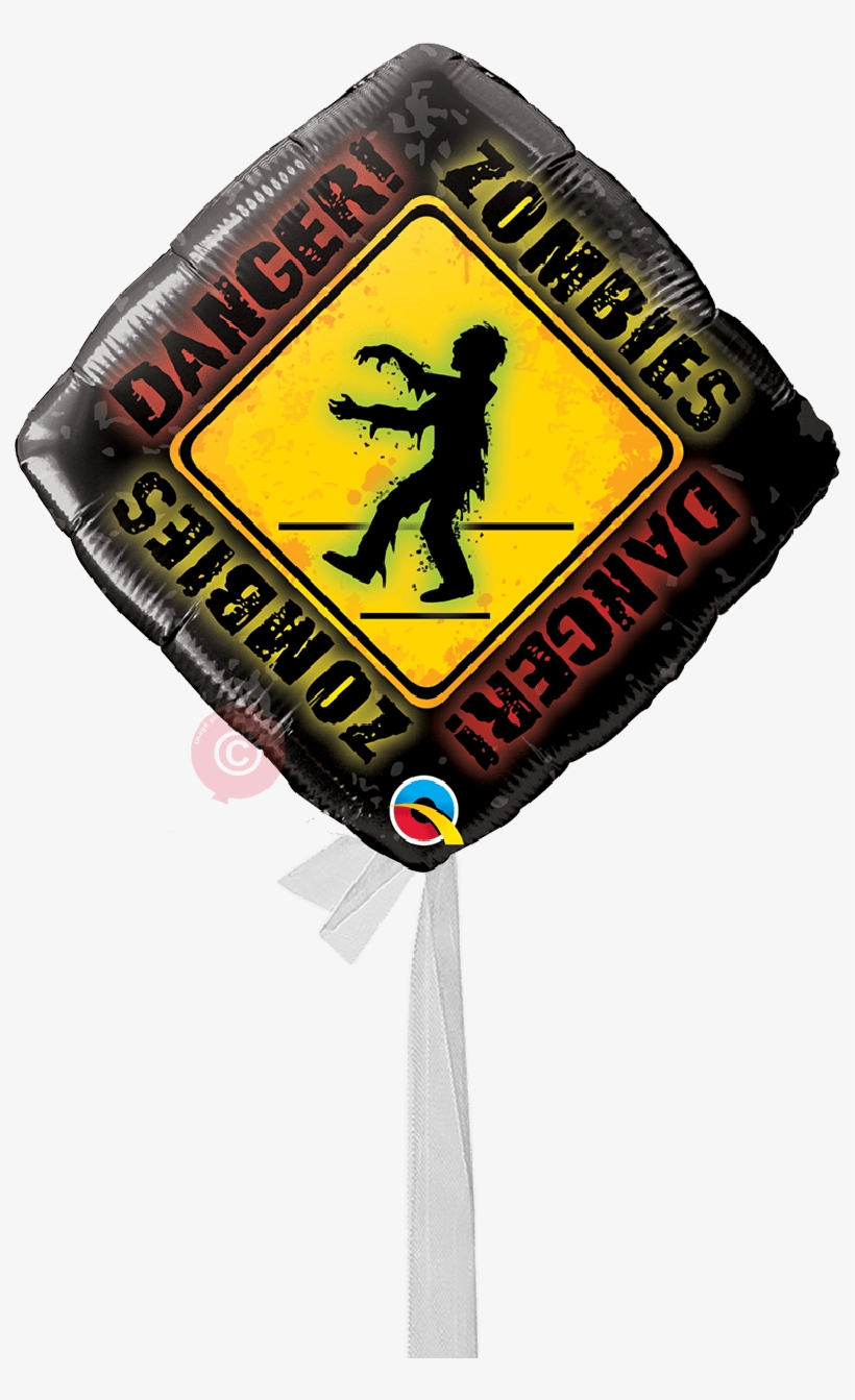 Zombies Crossing-single Balloons - Danger Zombies Foil Balloon ...