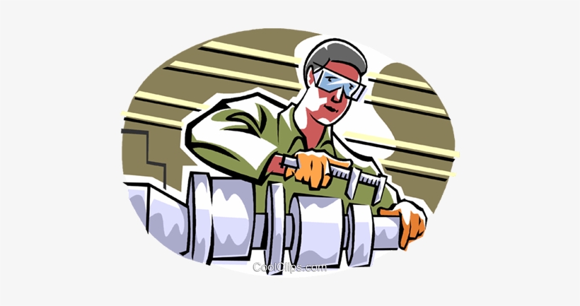 Machine Shop Worker Royalty Free Vector Clip Art Illustration - Machine ...
