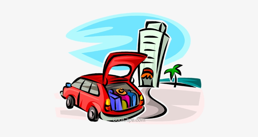 Car Full Of Luggage At A Hotel Royalty Free Vector - Hotel And Car ...
