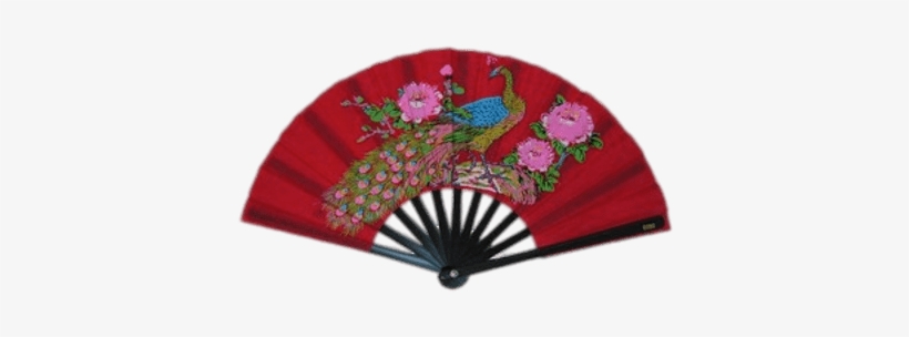 Peacock Chinese Fan - Folding Hand Fan, Small Performance Fan (red ...
