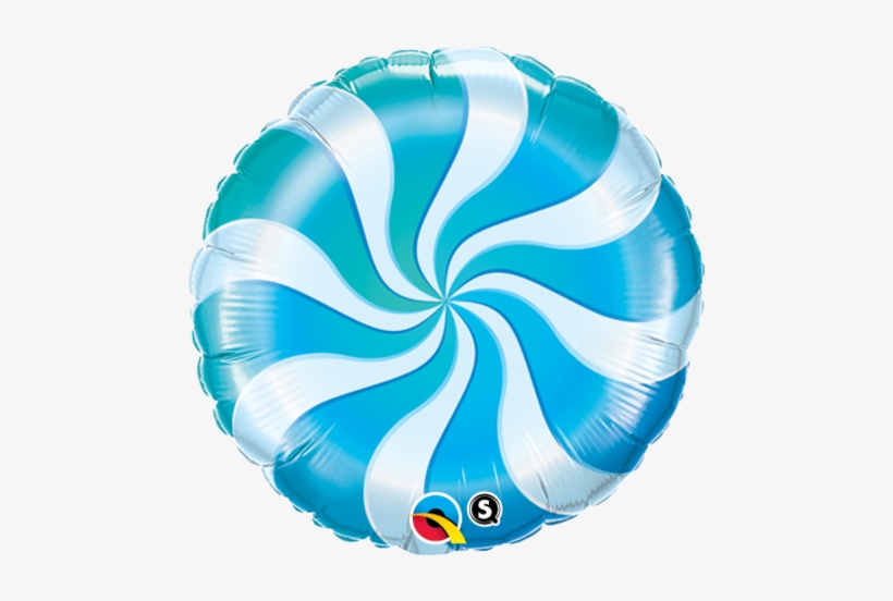 Candy Swirl Blue 18" Foil Balloon - 18" Round Candy Swirl Blue Balloons ...
