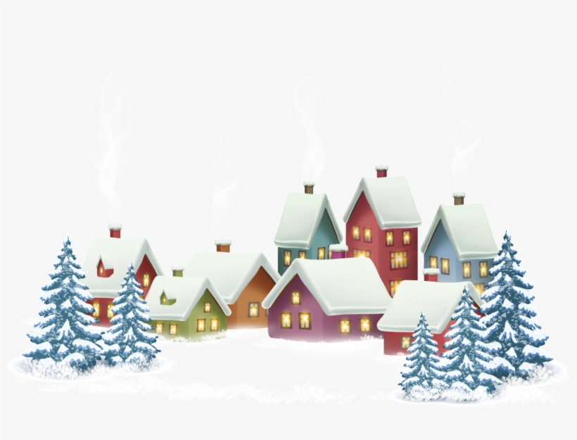 Snowy Village Clipart