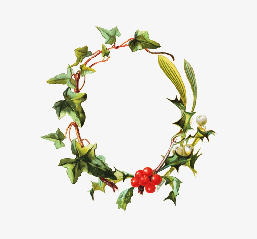 Christmas Holy Frame, Frame Holy Mistletoe Ivy - Clip Art Transparent ...