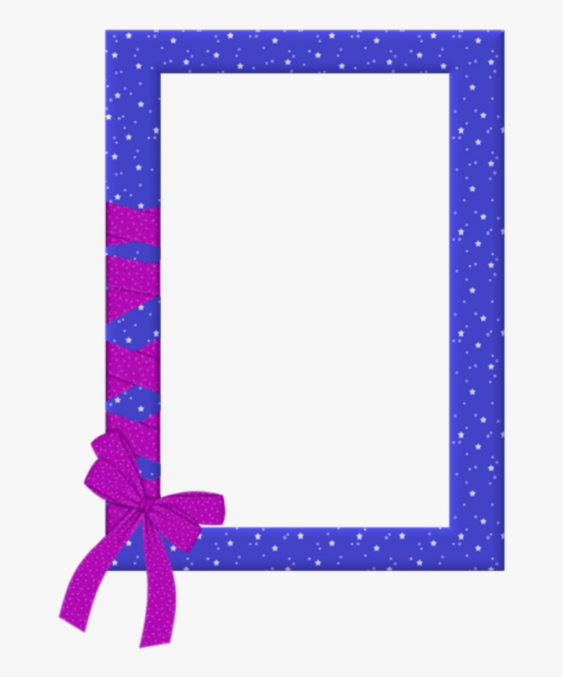 Mq Blue Frame Frames Border Borders Bow - Blue Transparent PNG ...