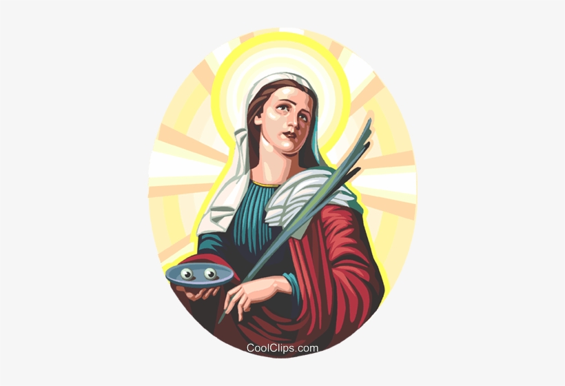 Saint Lucy Royalty Free Vector Clip Art Illustration - Saint Lucy ...
