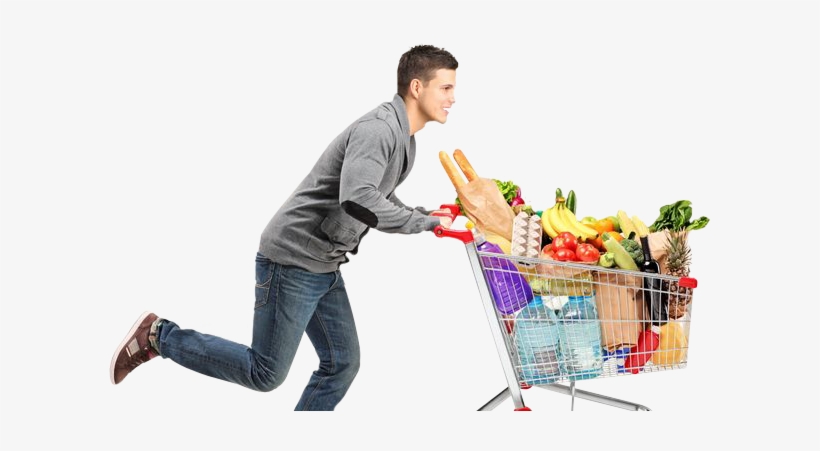 People Supermarket Png - Pushing A Full Shopping Cart Vs Empty ...