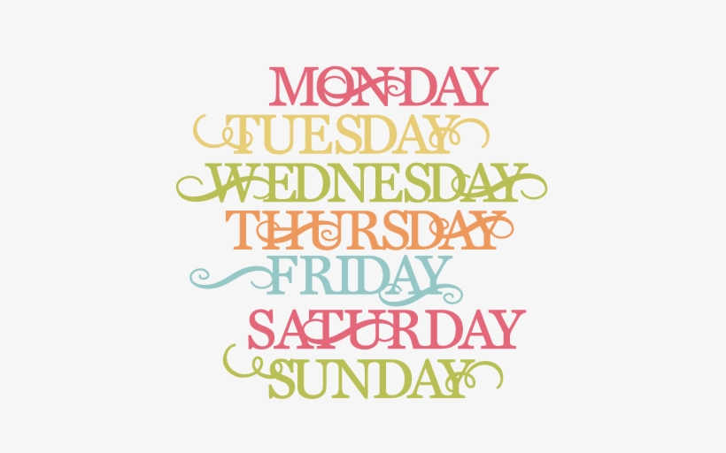 Download Days Of The Week Svg Cut Files For Scrapbooking Cardmaking ...