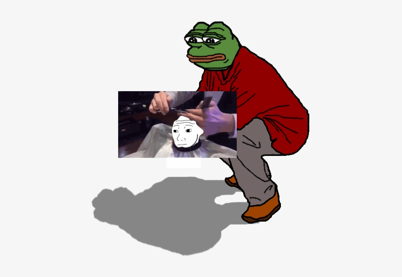 Wojak With Pepe The Barber - Shidded And Farded And Camed Transparent ...