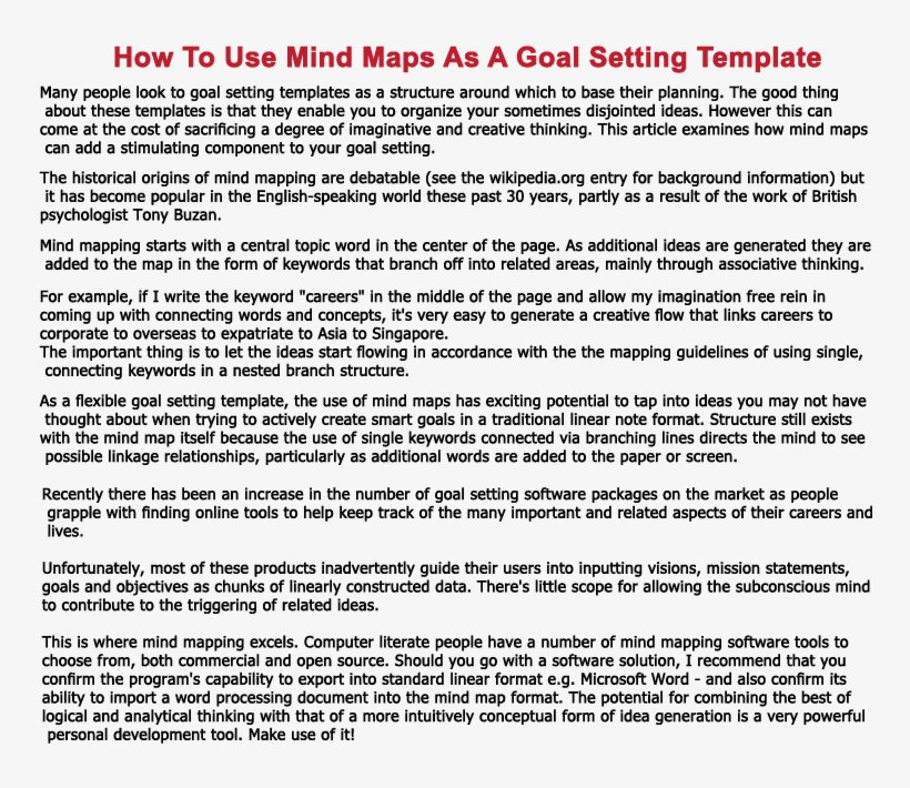 Mind Map Template Word,how To Use Mind Maps As A Goal - Mind Map ...