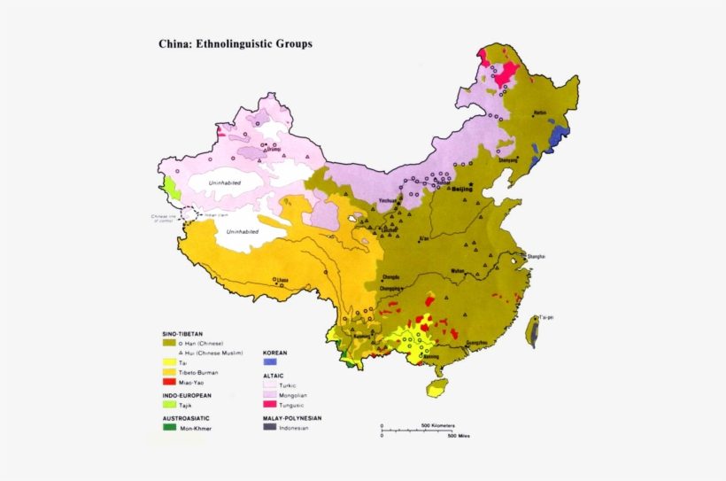 Ethnolinguistic Map Of China - Thematic Map Of China Transparent PNG ...