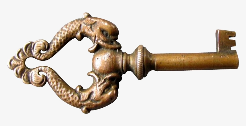 Antique 19th Century Brass Figural Cabinet Or Box Key - Weapon ...