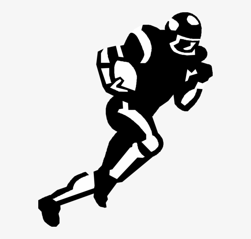 Vector Illustration Of Football Player Running Back - Running Back ...