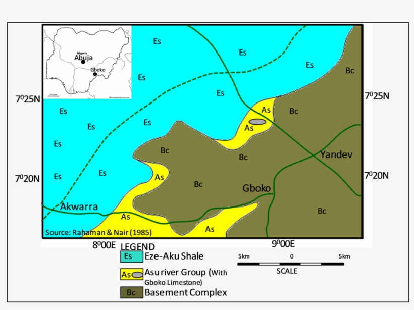 Geological Map Of Gboko Area Showing Gboko Limestone - Geology ...