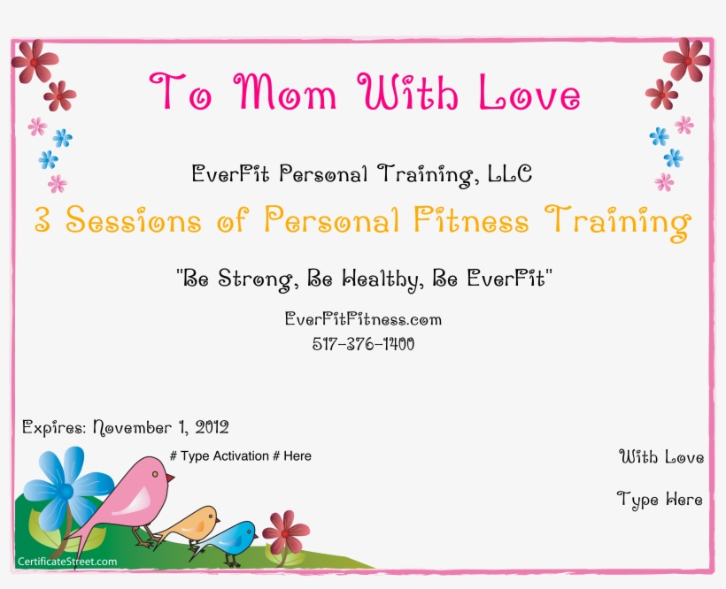 Customizable Gift Certificate Gift Certificate Template Mother s Day 