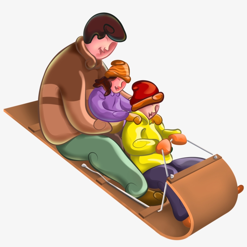 Sled Riding Clipart