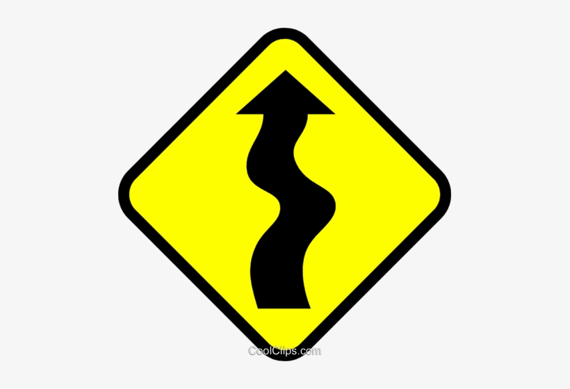Symbol Of A Winding Road Royalty Free Vector Clip Art - Warning Sign ...