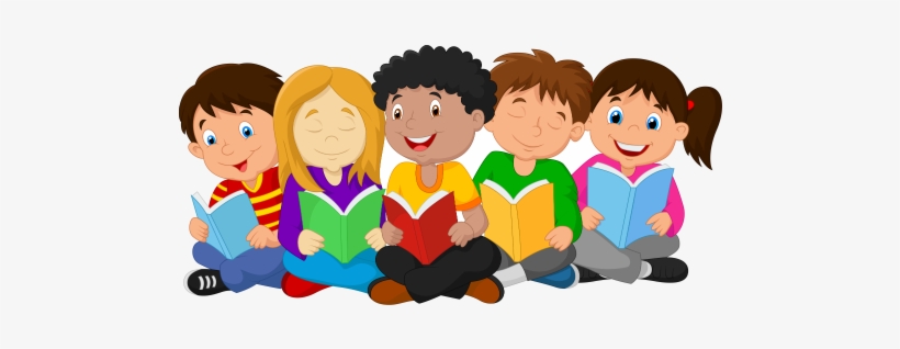 Libraries Are For Everyone - Children Reading Cartoon Transparent PNG ...