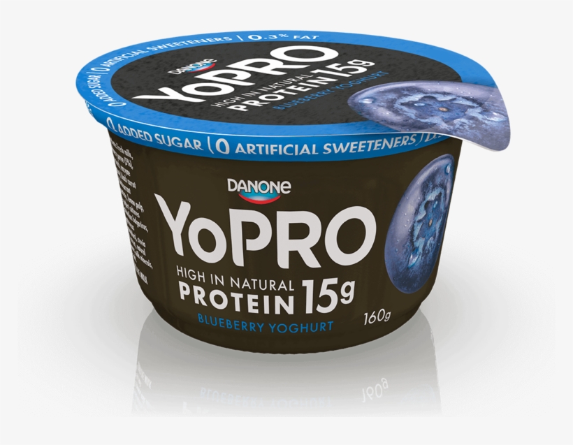 Yopro - Blueberry - Danone Yopro Yoghurt Plain 160g Transparent PNG ...