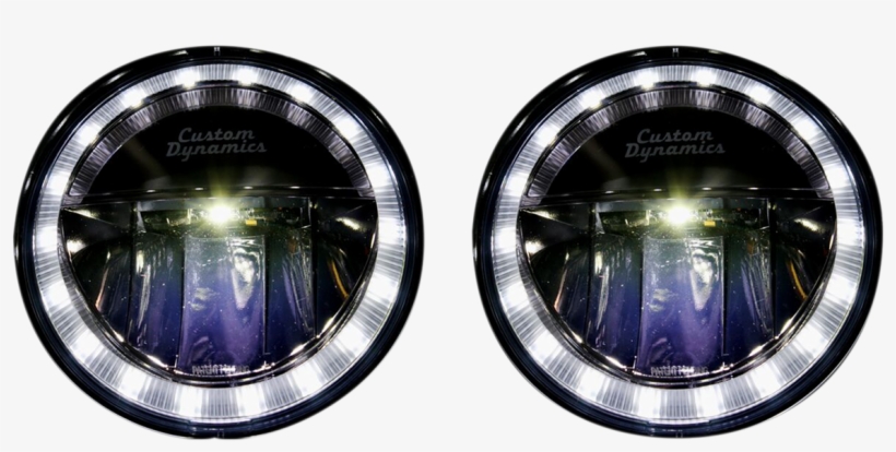 Custom Dynamics 4 1/2" Black Led Truebeam Halo Front - Light-emitting ...