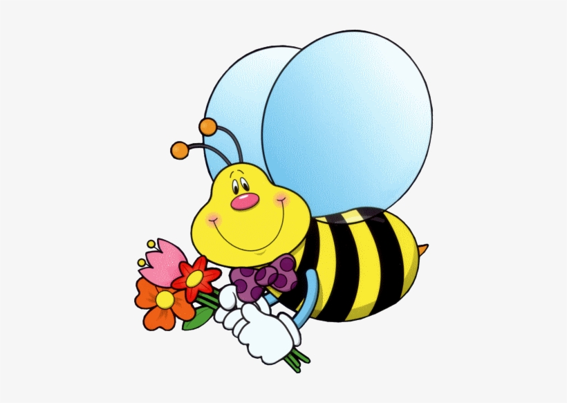 Bee Carrying Flowers - Clipart Bee Transparent PNG - 438x503 - Free ...