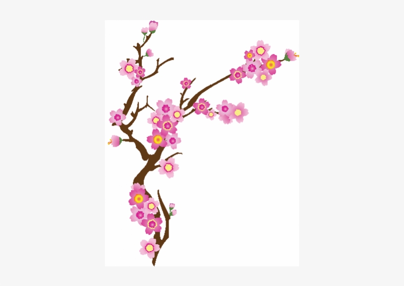 Rama Con Flor Rosa - Branch Of Cherry Blossom Png Transparent PNG ...