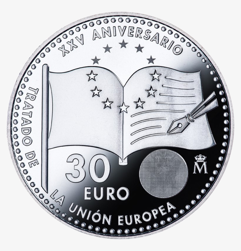 A Stylised Flag Incorporating The Shape Of The Treaty - Monedas De 30 ...