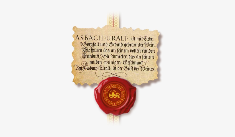 Emblem Mit Siegel - Asbach Uralt Etikett Transparent PNG - 326x400 ...