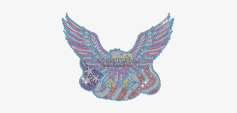 Flying Bald Eagle Heat Press Rhinestone Transfer - Eagle Transparent ...