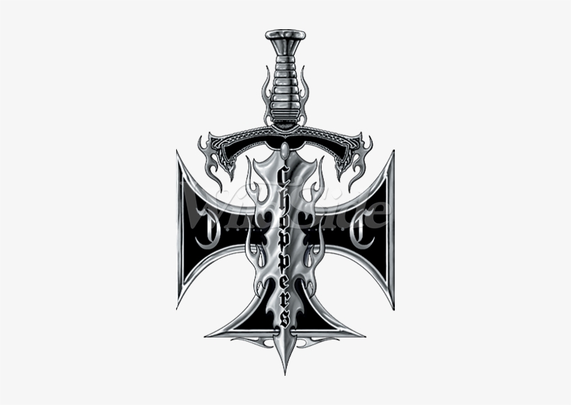 Iron Cross With Sword - Chopper Transparent PNG - 318x502 - Free ...