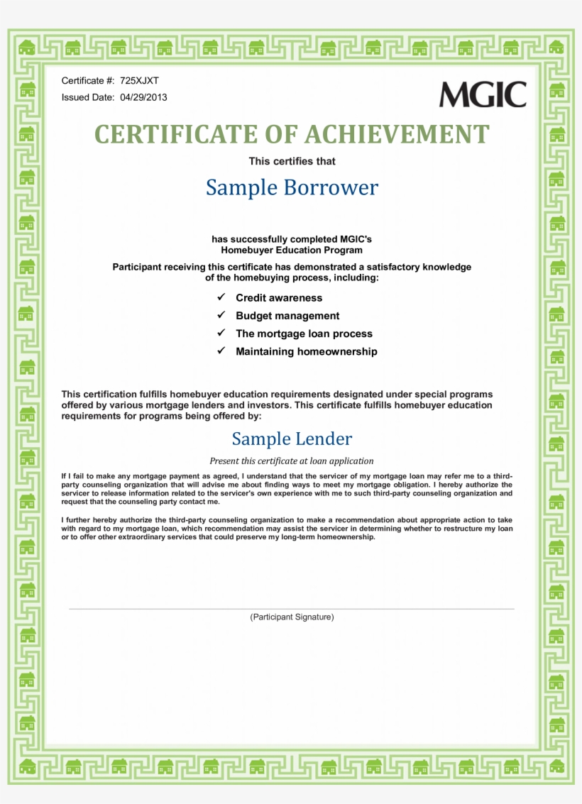 Printable Barrower Certificate Of Achievement Main - Template ...