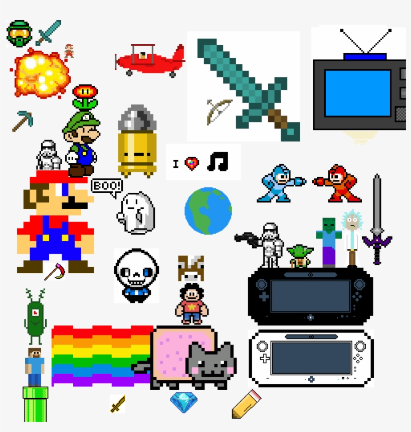 8 Bit Mario Jumping Grid