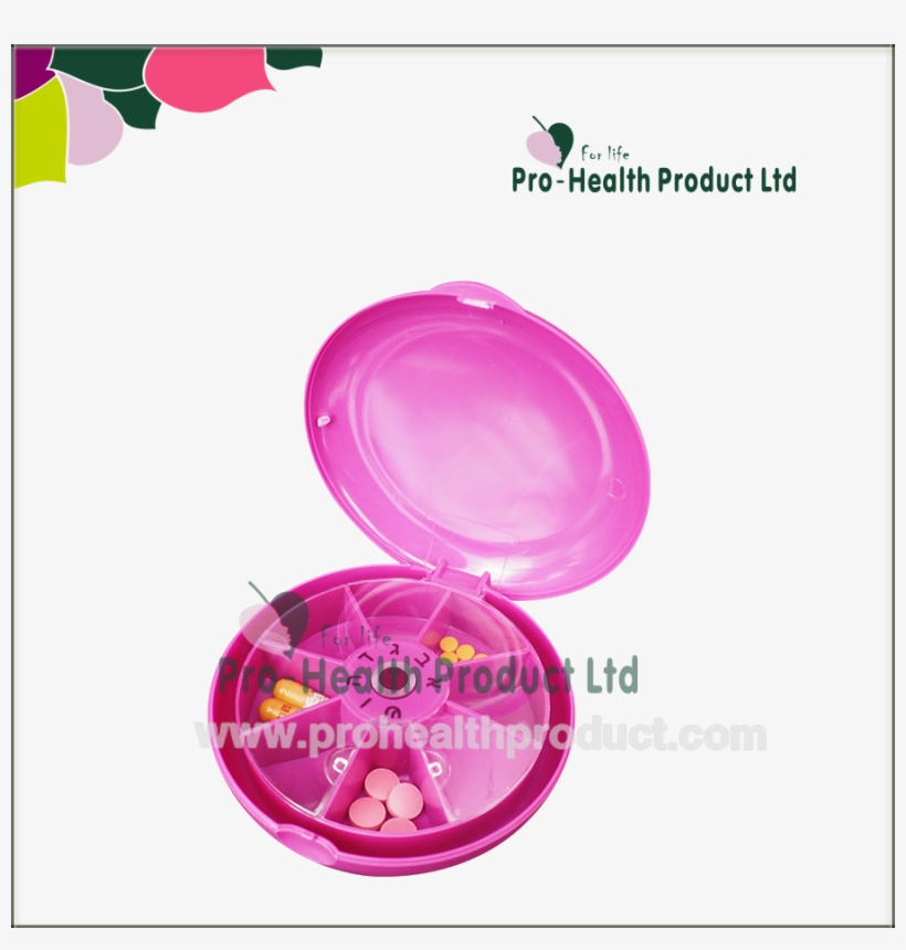 Ph1221 7 Compartments Plastic Round Pill Containers - Pill Organizer ...