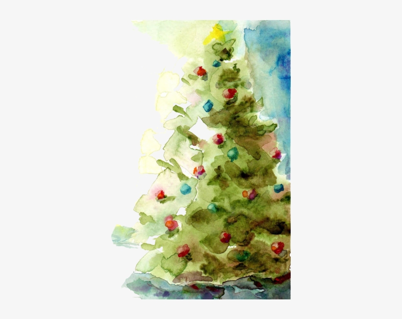 Clip Freeuse Download Watercolor Of A Xmas Tree - Watercolor Christmas ...
