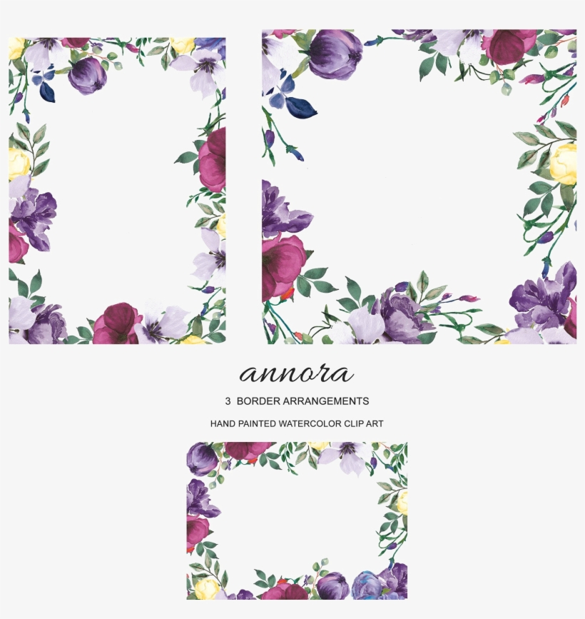 Violet Floral Border Png Download Image - Portable Network Graphics ...